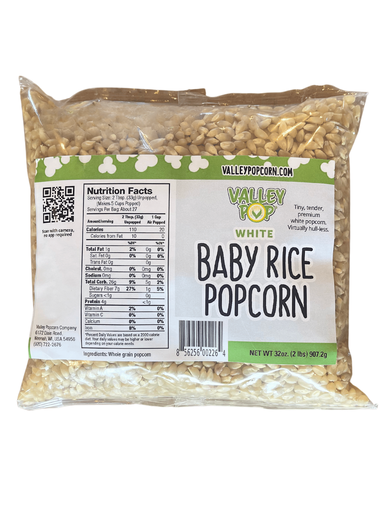 White Baby Rice Popcorn Seed - Midwest Valley Popcorn